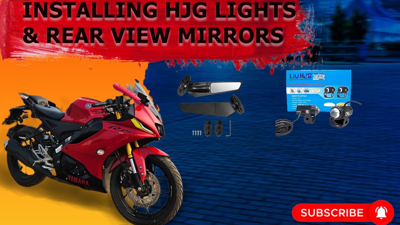 Installing New HJg Mini Lights and Rearview Mirrors For R15 & Motovlog ...