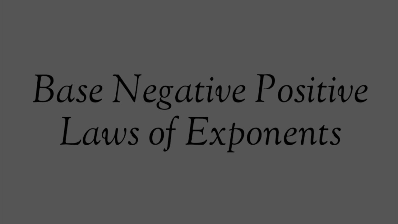 How to Change Negative Base into Positive and Voice versa By Miss ...