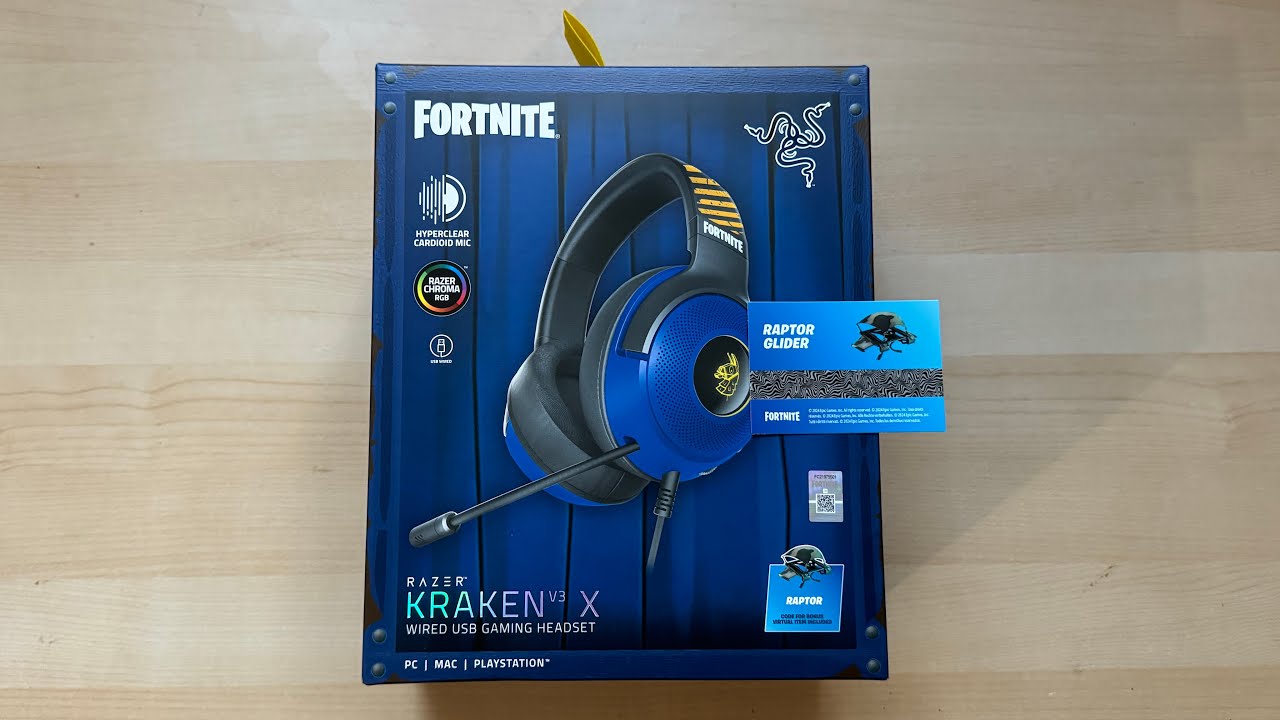 Fortnite Razer Headset Unboxing! (Raptor Glider Code) - YouTube