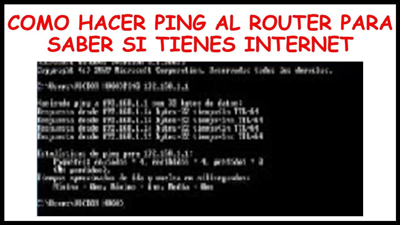 Como hacer un ping al router | Como saber si tengo internet | Mandar ...