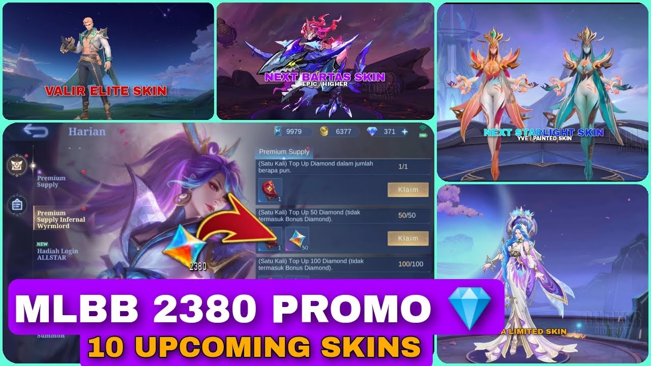 MLBB MARCH ALL STAR & INFERNAL EVENT TOTAL 2380 PROMO DIAMOND & 76 ...