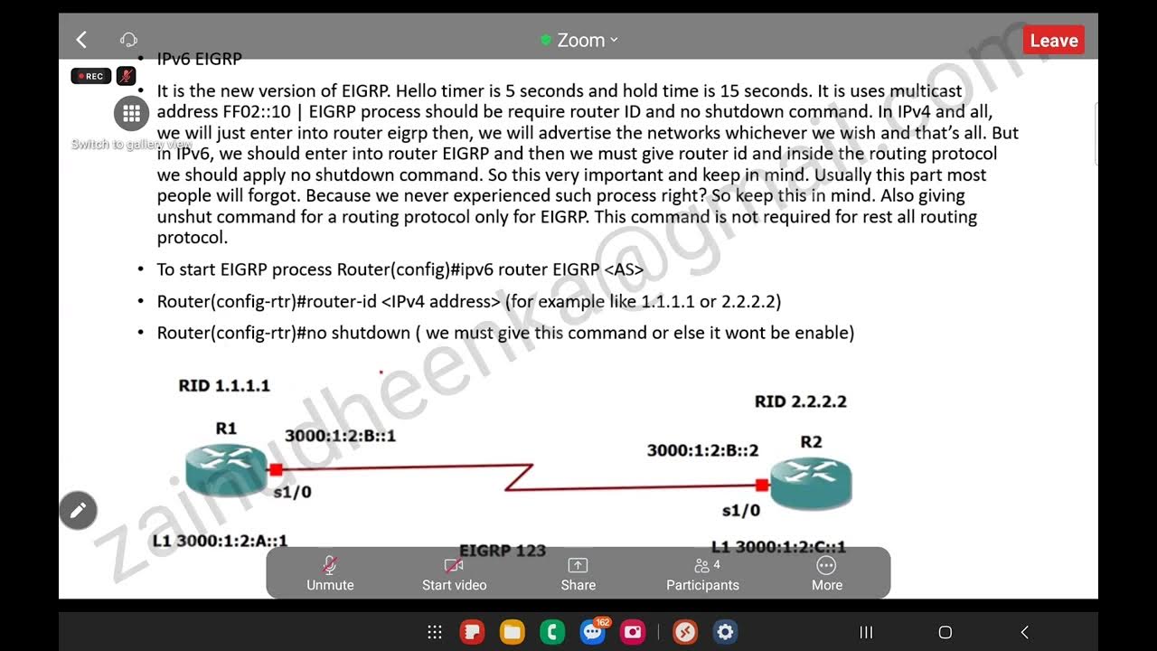 CCNP IPV6 RIPng EIGRP OSPF - YouTube