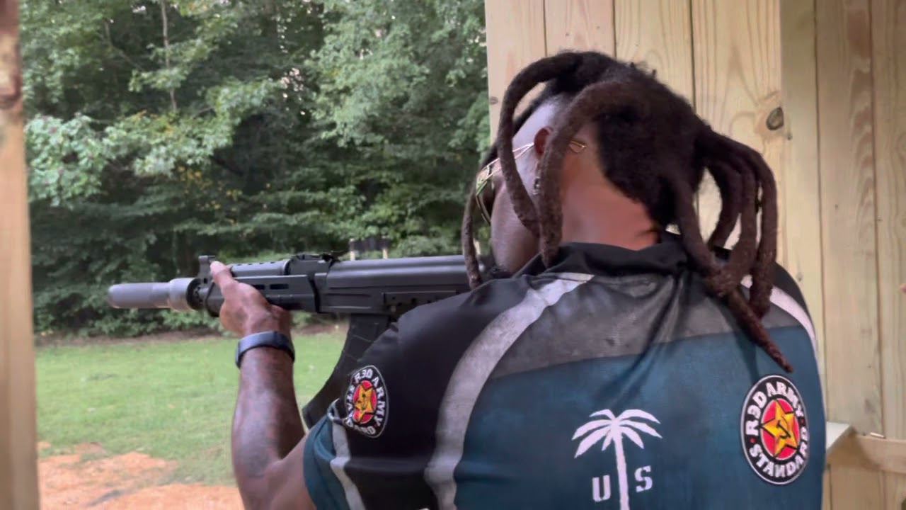 @Black Rambo TV Shoots my Full Auto AK #GunGod - YouTube
