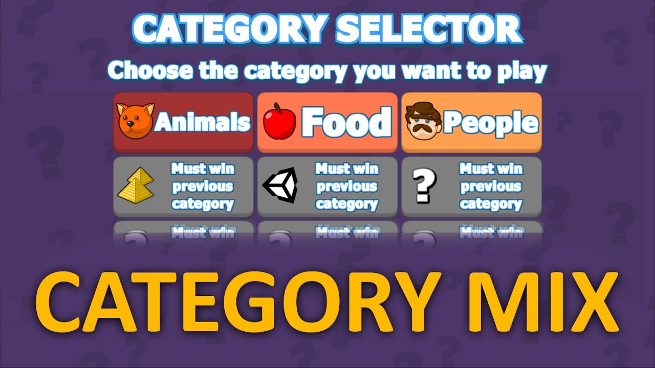 Subcategories in Trivia Quiz Game - YouTube