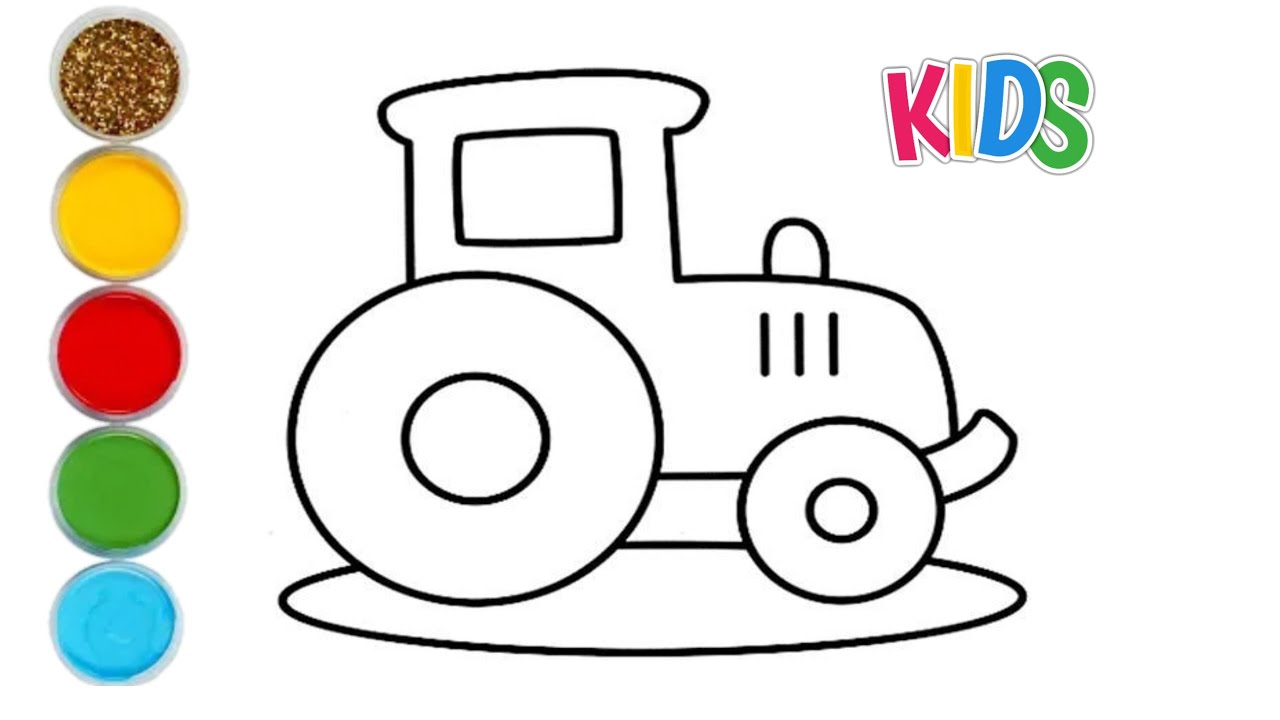 Tractor Drawing, painting, and coloring for kids & toddler /Tractor ...
