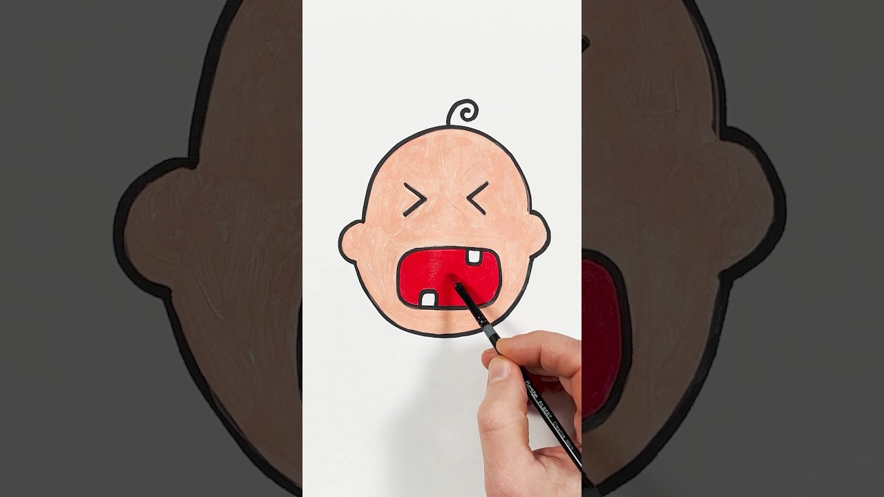 Crying Baby Drawing and Painting for Kids #shortsvideo #painting #art # ...