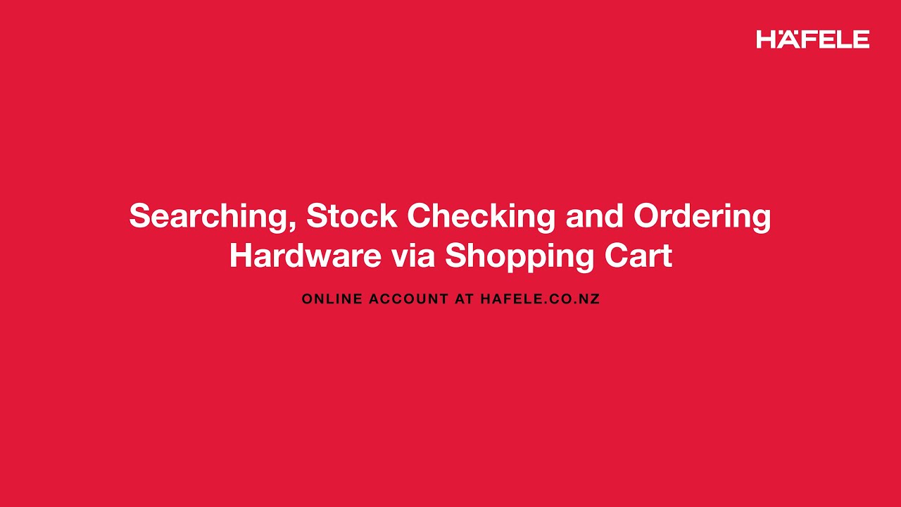 Searching, Stock Checking and Ordering Hardware via Shopping Cart - YouTube