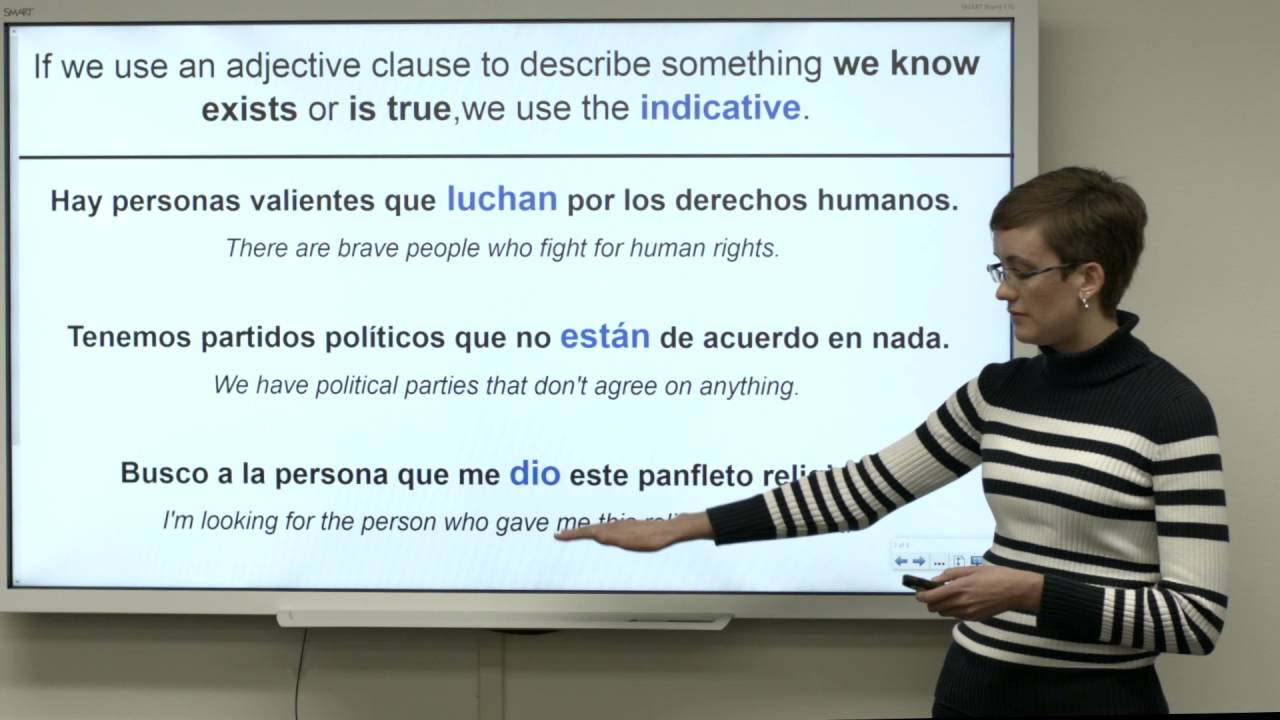 spanish 203 chapter 4 subjunctive with adjective clauses - YouTube
