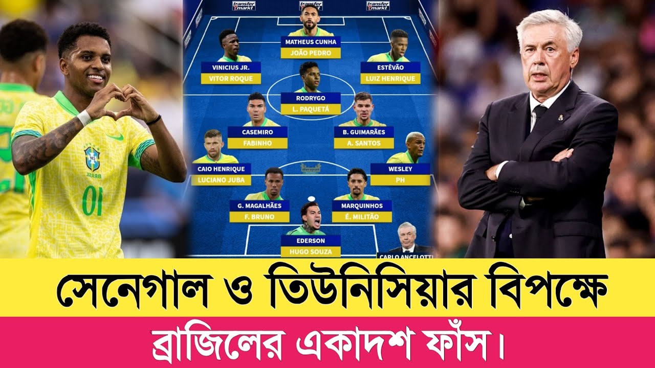 কেমন হবে ব্রাজিলের একাদশ? | সম্ভাব্য লাইনআপ। Brazil line up 2025 - YouTube