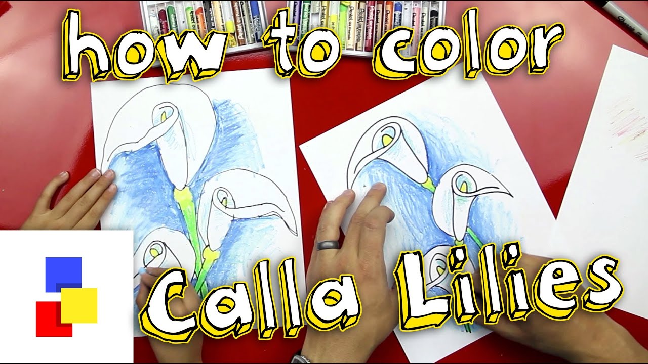 How To Color Calla Lilies With Oil Pastels - YouTube