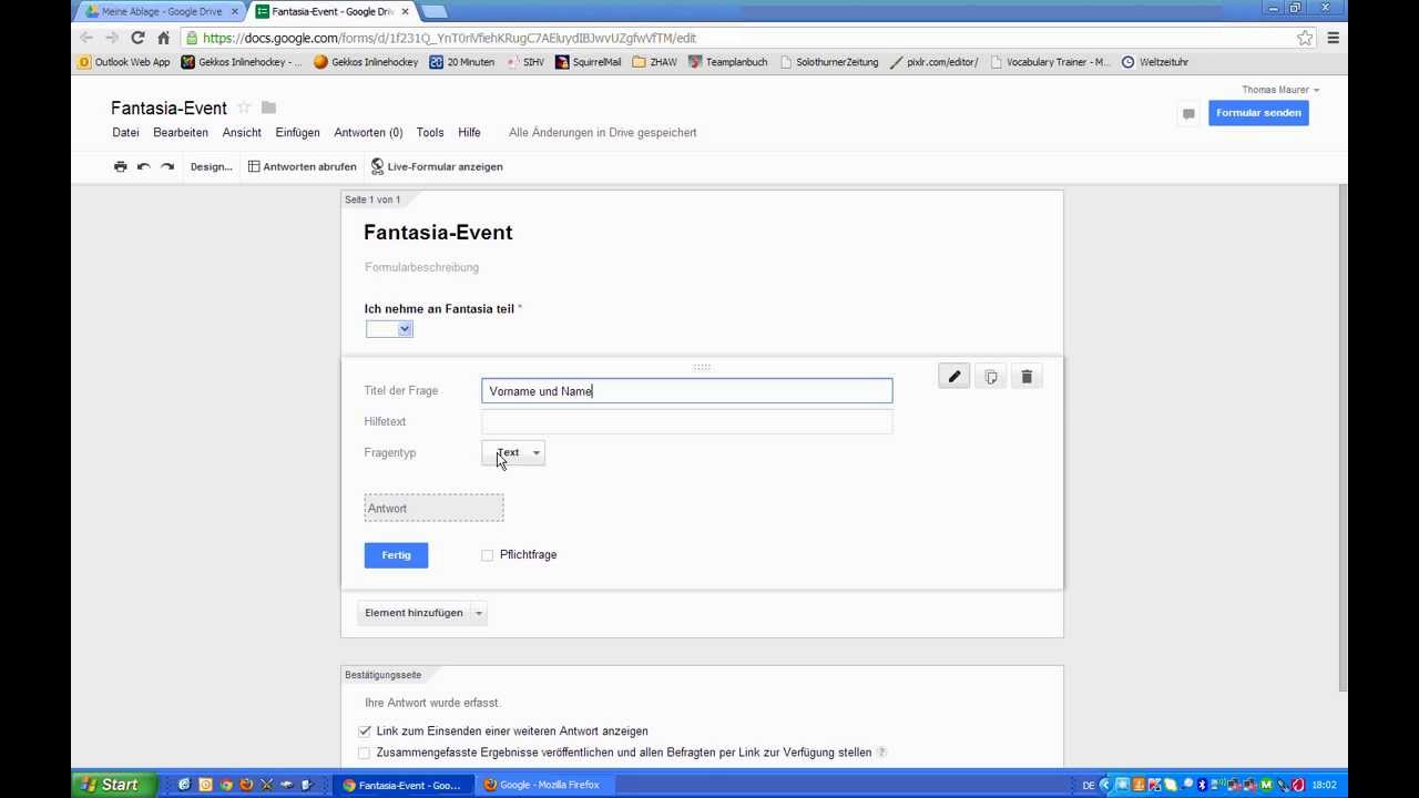 Ein einfaches Google Drive Formular erstellen (Juli 2013) - YouTube