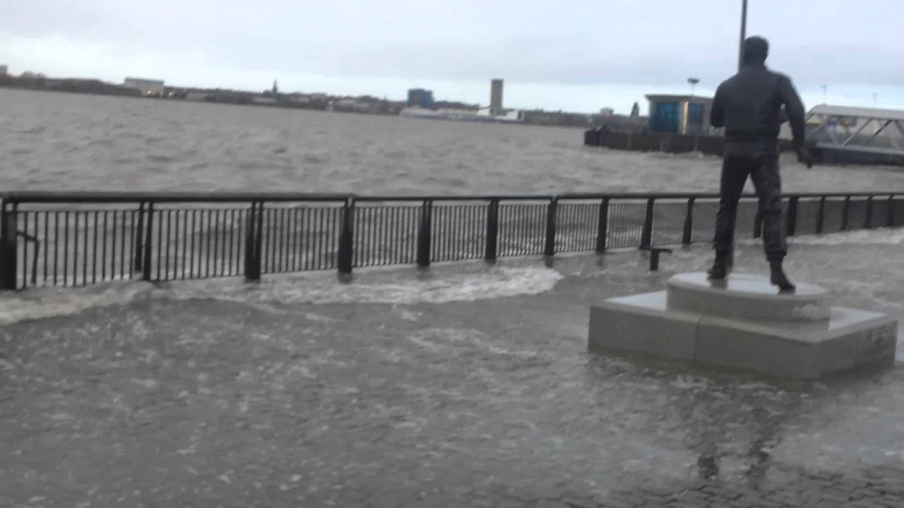 Water at high tide by the Pier Head - YouTube