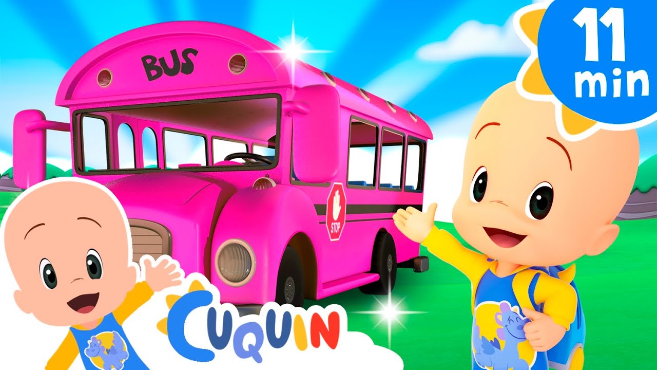 The Wheels on the pink bus | Nursery Rhymes & Learning videos - YouTube