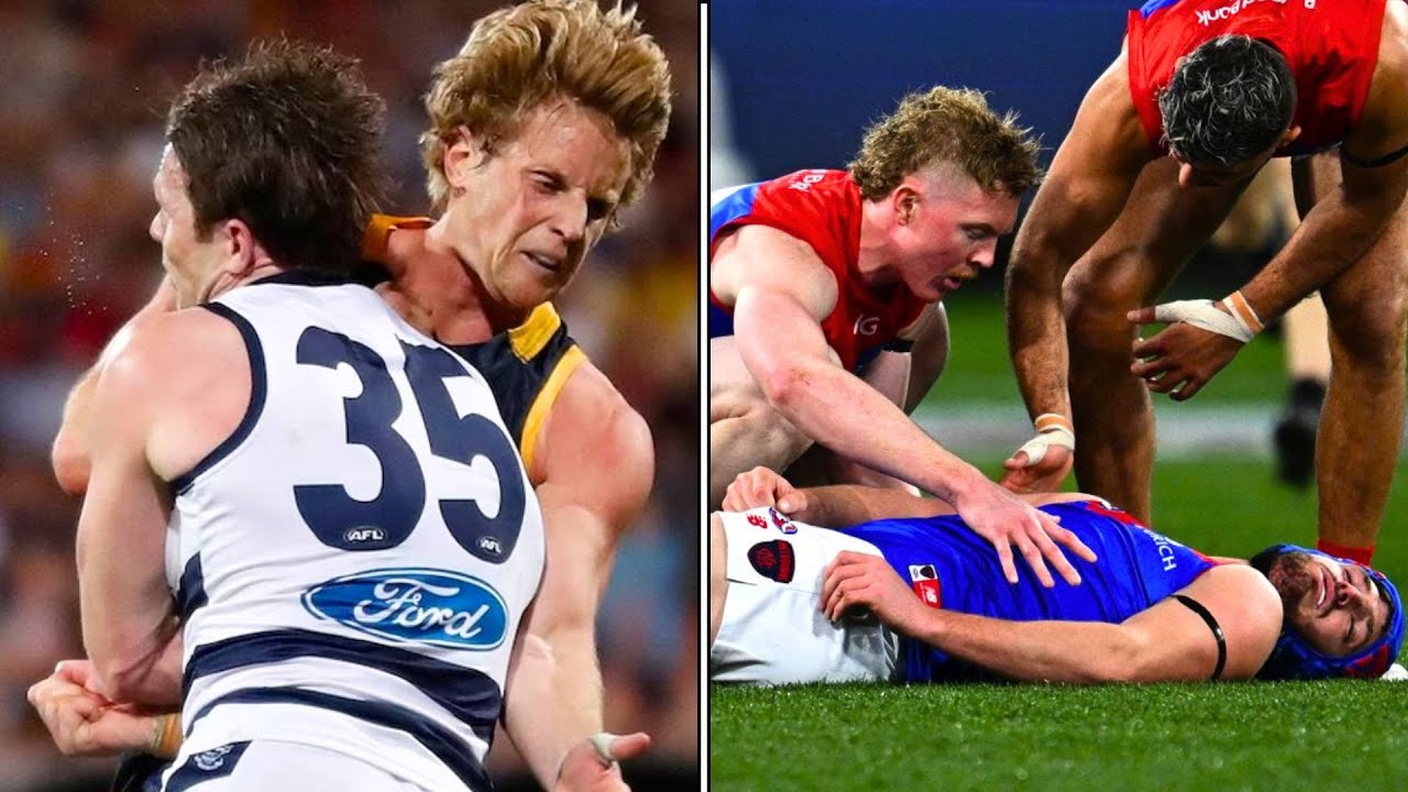 AFL BIGGEST HITS, TACKLES & FIGHTS 2024 - YouTube