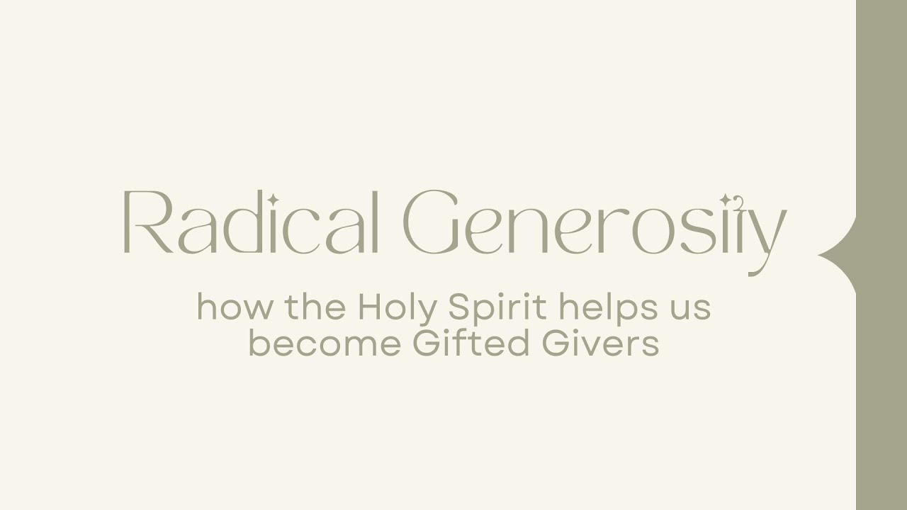 Series: Radical Generosity | Week One | Ben Brewster - YouTube