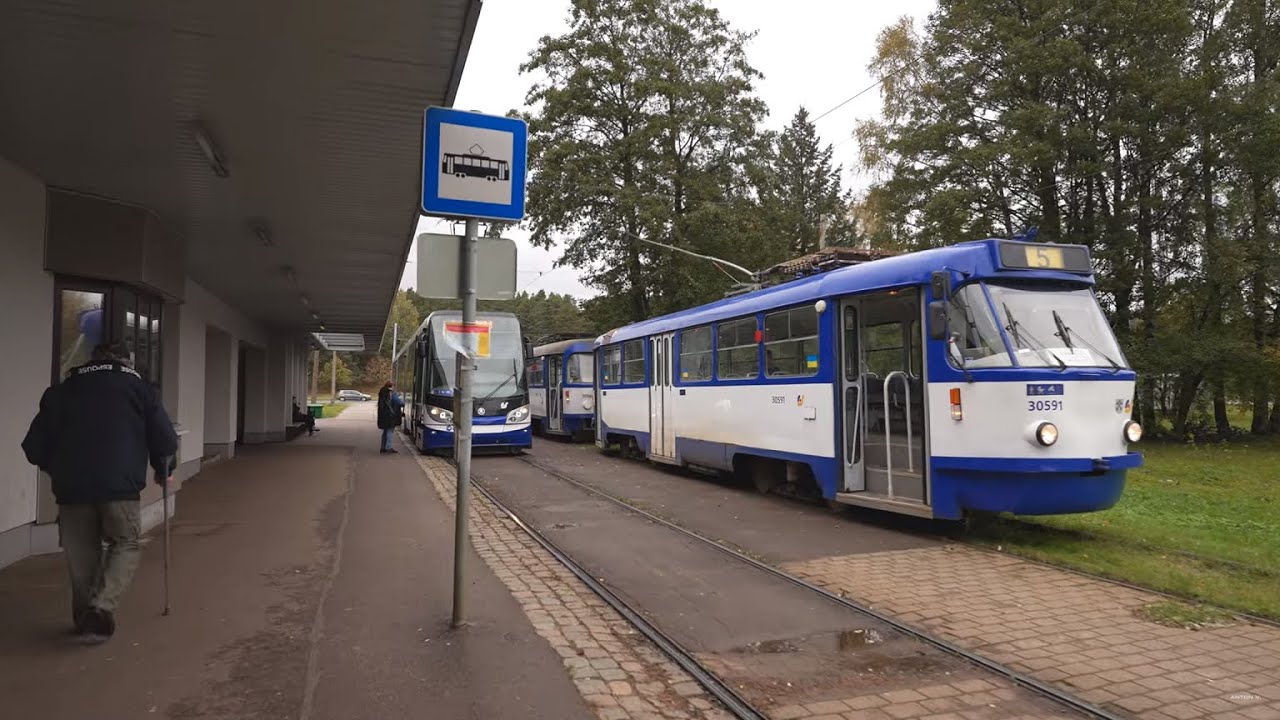Latvia, Riga, tram 5 ride from Imanta to 13.janvāra iela ( 2 of 2 ...