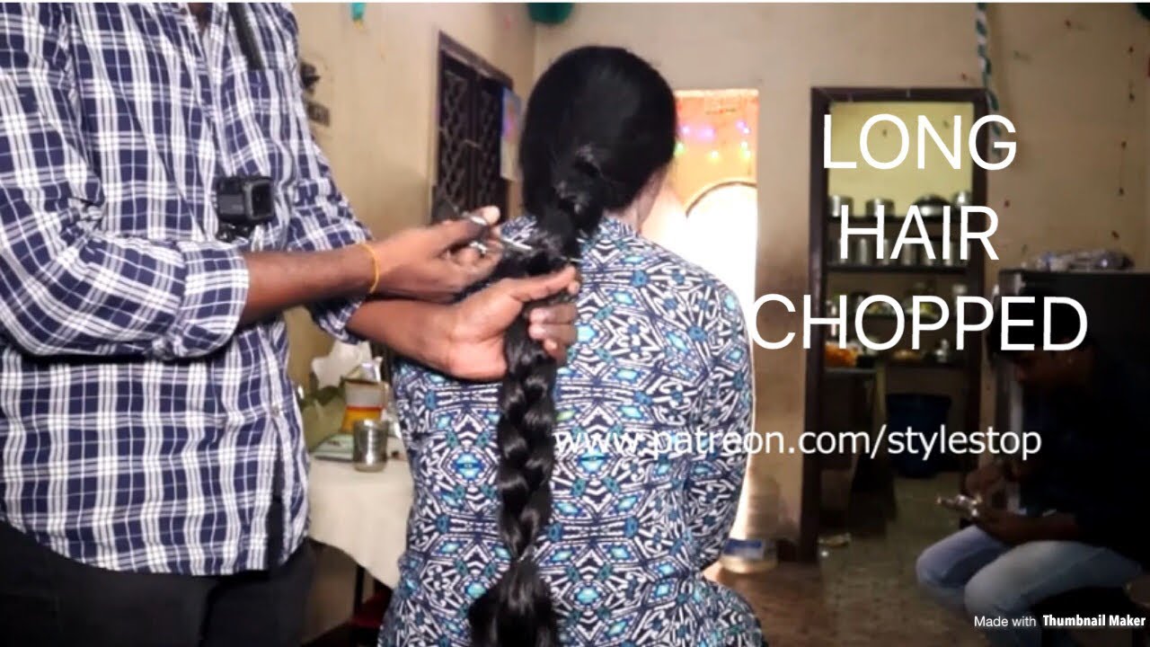 Thickest Braid chopped | Indian Womenhaircut | - YouTube