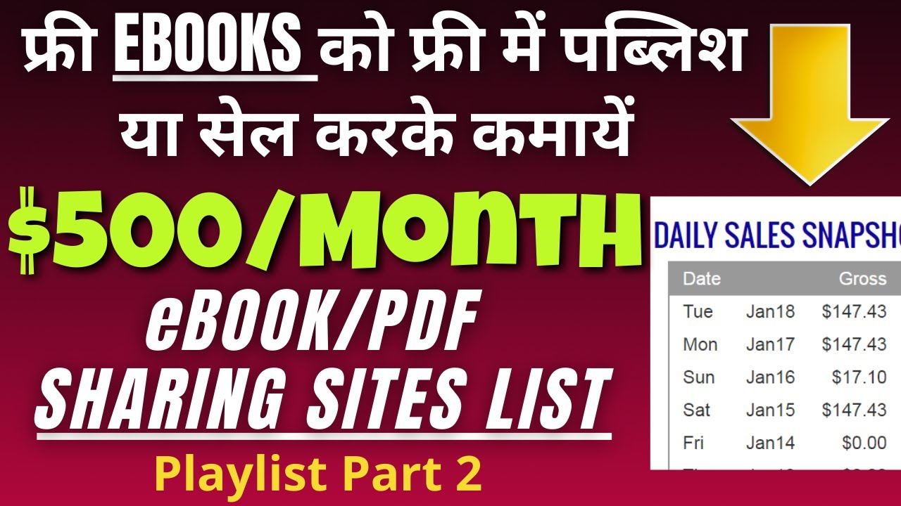 MAKE MONEY ONLINE By Selling Or Publishing FREE eBOOKS [PDF/Ebooks ...