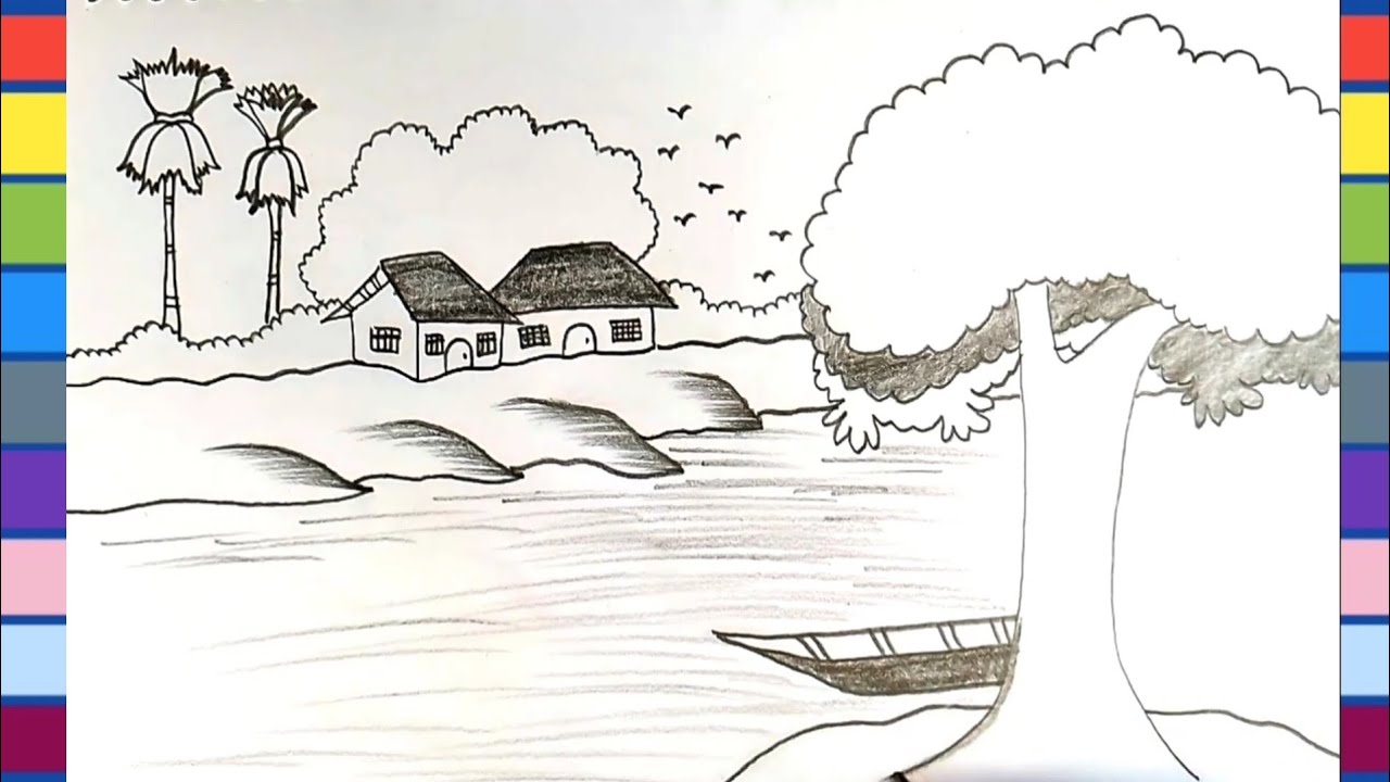 Drawing simple bd scenery | How to draw a bd scene | How to draw simple ...
