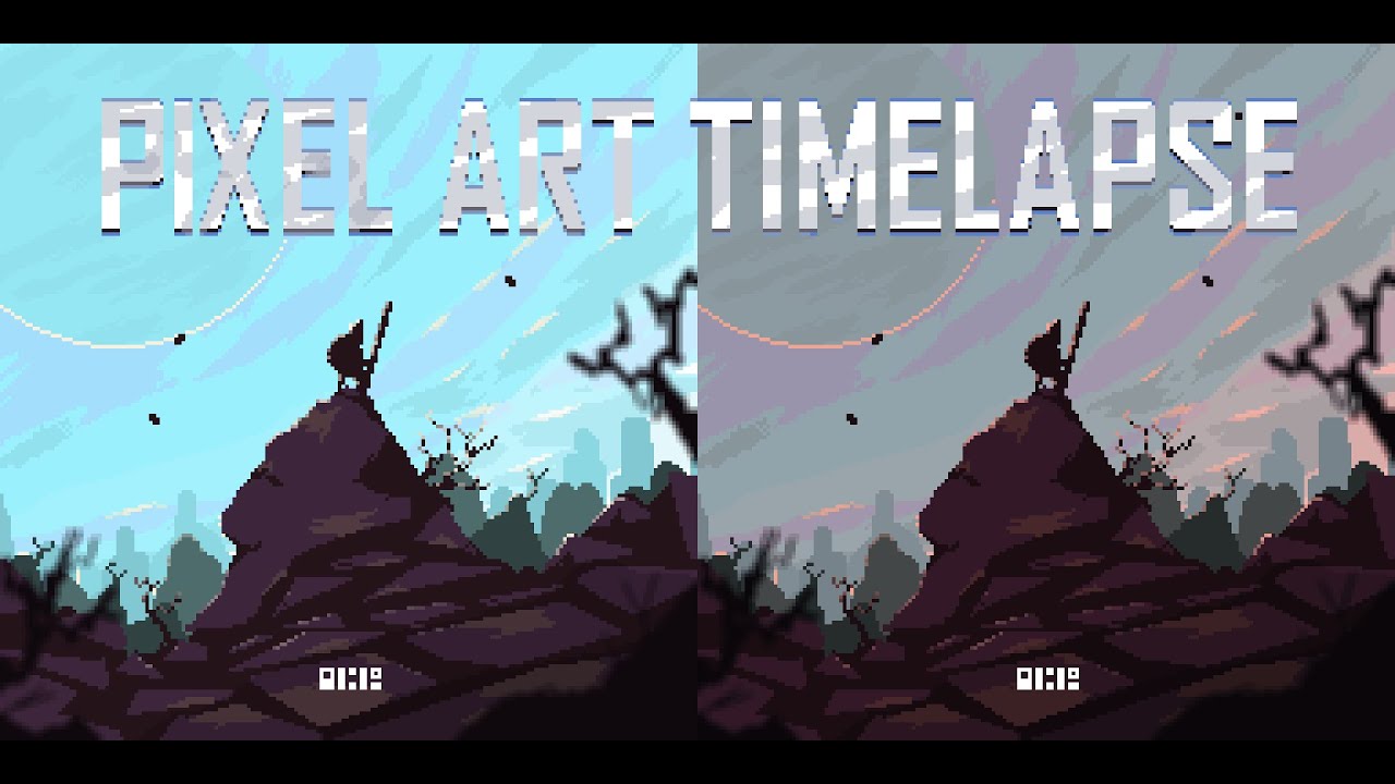 Pixel Art Timelapse #10 Sci-fi Landscape - YouTube