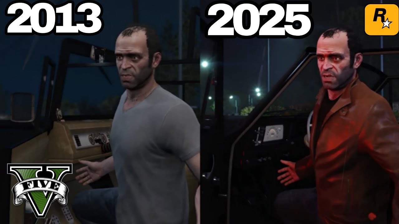 GTA 5 2013 VS 2025 REMASTERED GRAPHICS COMPARISON. #gta #gta5 - YouTube