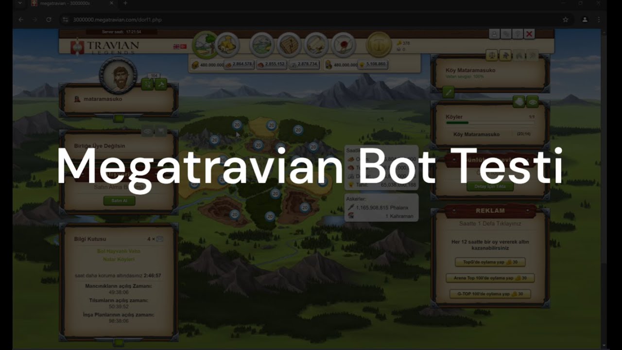 Travian Pvp Server Bot - Megatravian Test - YouTube