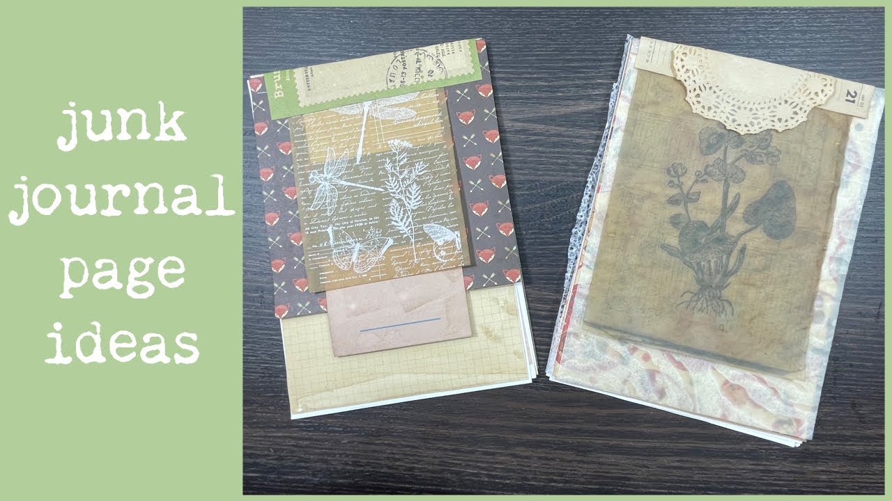 📕Junk Journal Notebook Style Page Ideas | Handmade books - YouTube