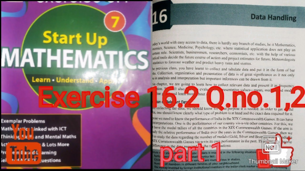 Startup mathematics class 7 solutions Exercise 16.2 - YouTube