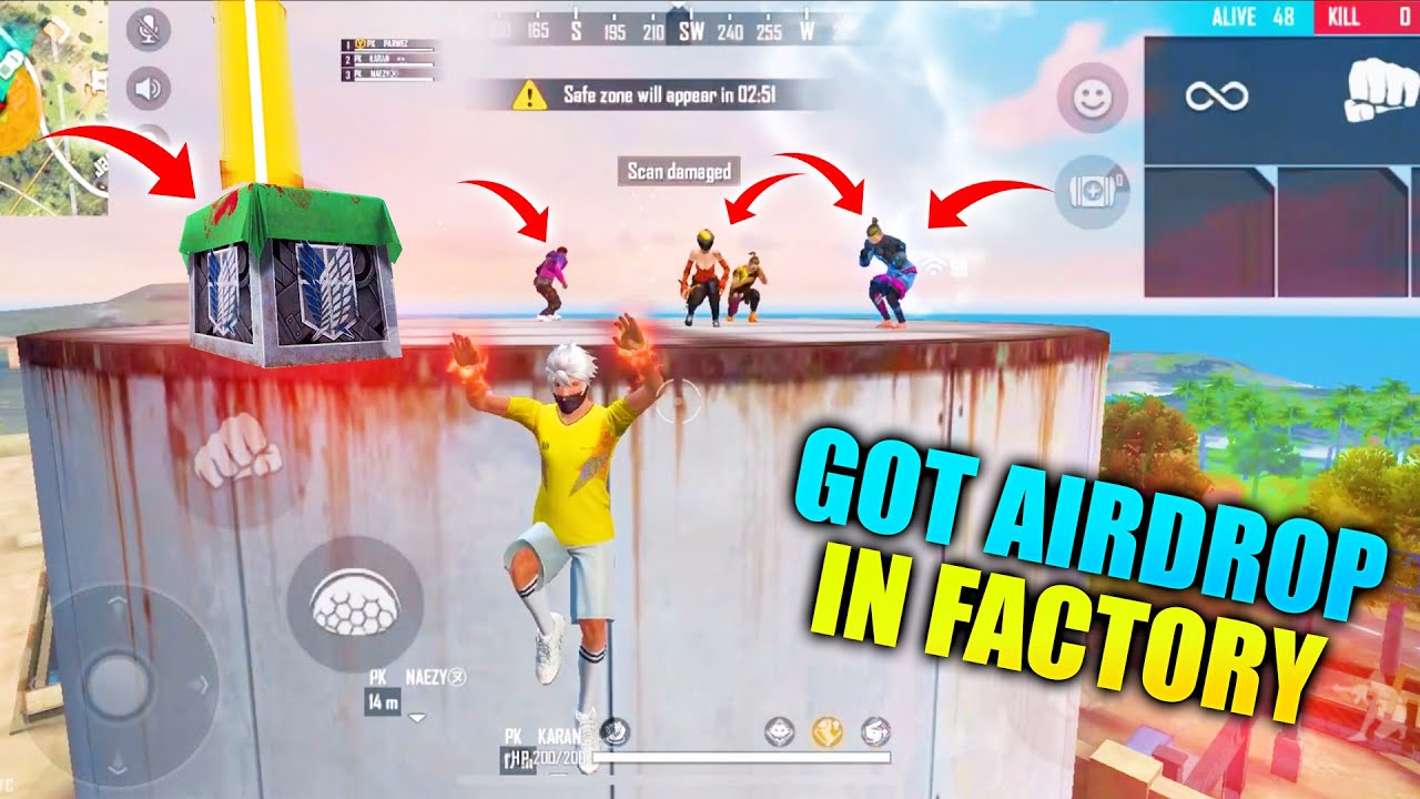 Got Airdrop In Factory Roof Luckiest Moment | Solo vs Squad 14 Kills ...