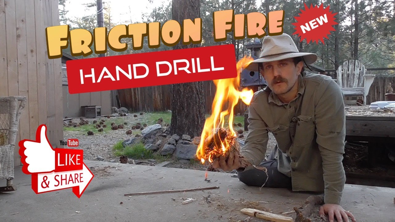 Hand Drill Friction Fire 2020 | Build a kit and tinder bundle - YouTube