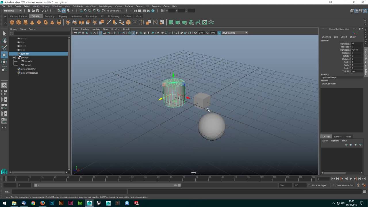 Maya Grundlagen: Outliner & Gruppieren von Objekten - YouTube