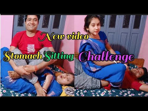 Stomach sitting challenge/requested video/stomach sitting/stomach sitting on wife and Husband #funny