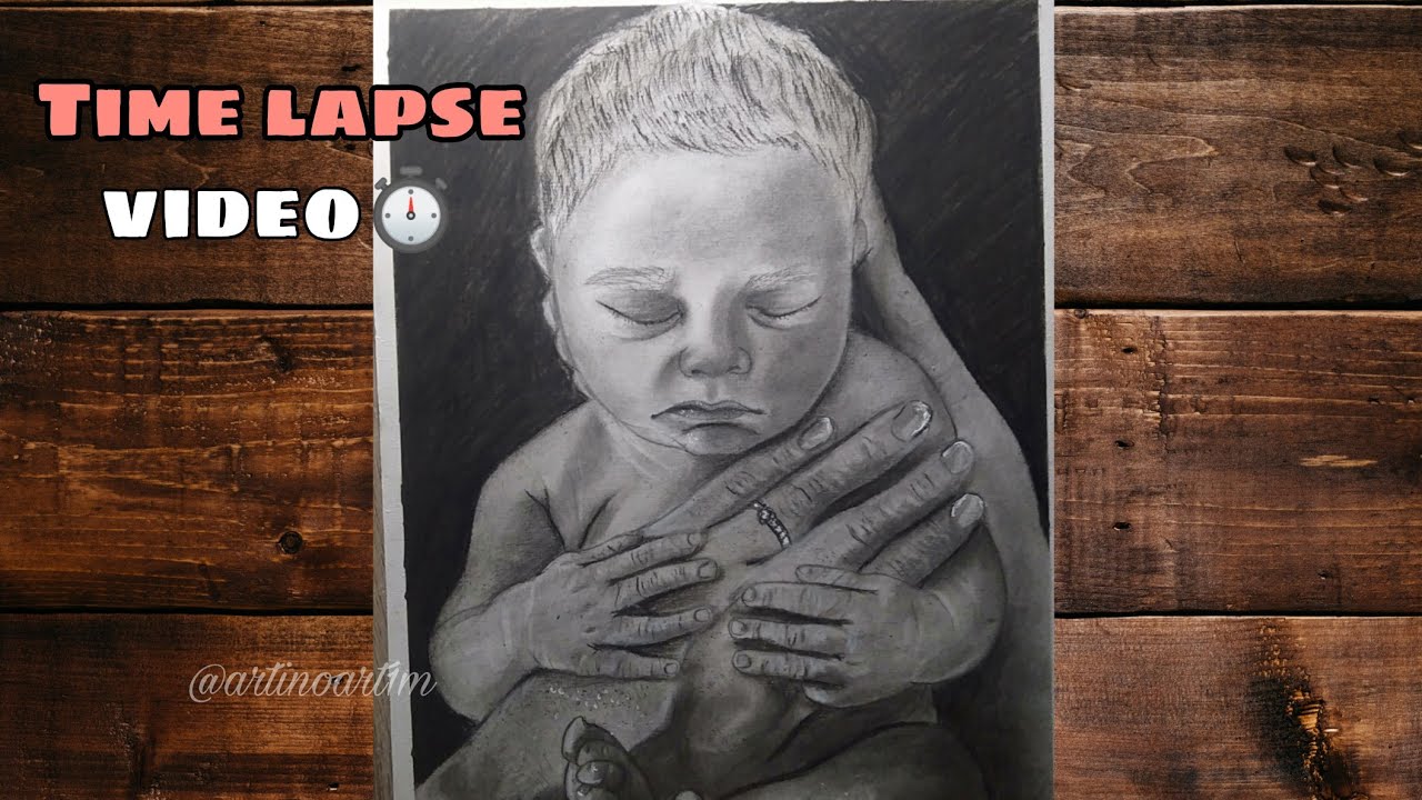 Hyper realistic baby sketch👶 | Time lapse video⏱️ - YouTube
