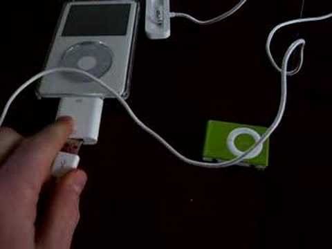 Charge an iPod with another iPod (actually works!!!) - YouTube