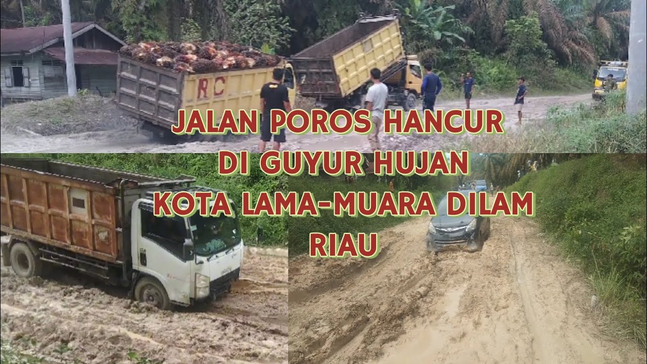 JALAN POROS HANCUR DI GUYUR HUJAN... #subscribe - YouTube
