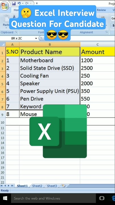 Excel Interview Question for Candidate😎||Advance Excel🔥||#excel #computer #exceltips - YouTube