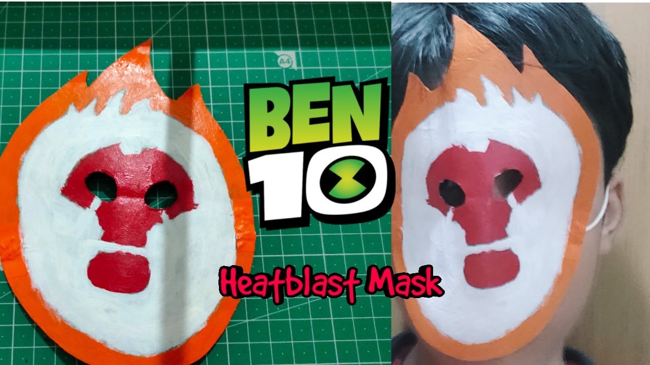 How to make Ben 10 reboot Heatblast mask with cardboard || - YouTube