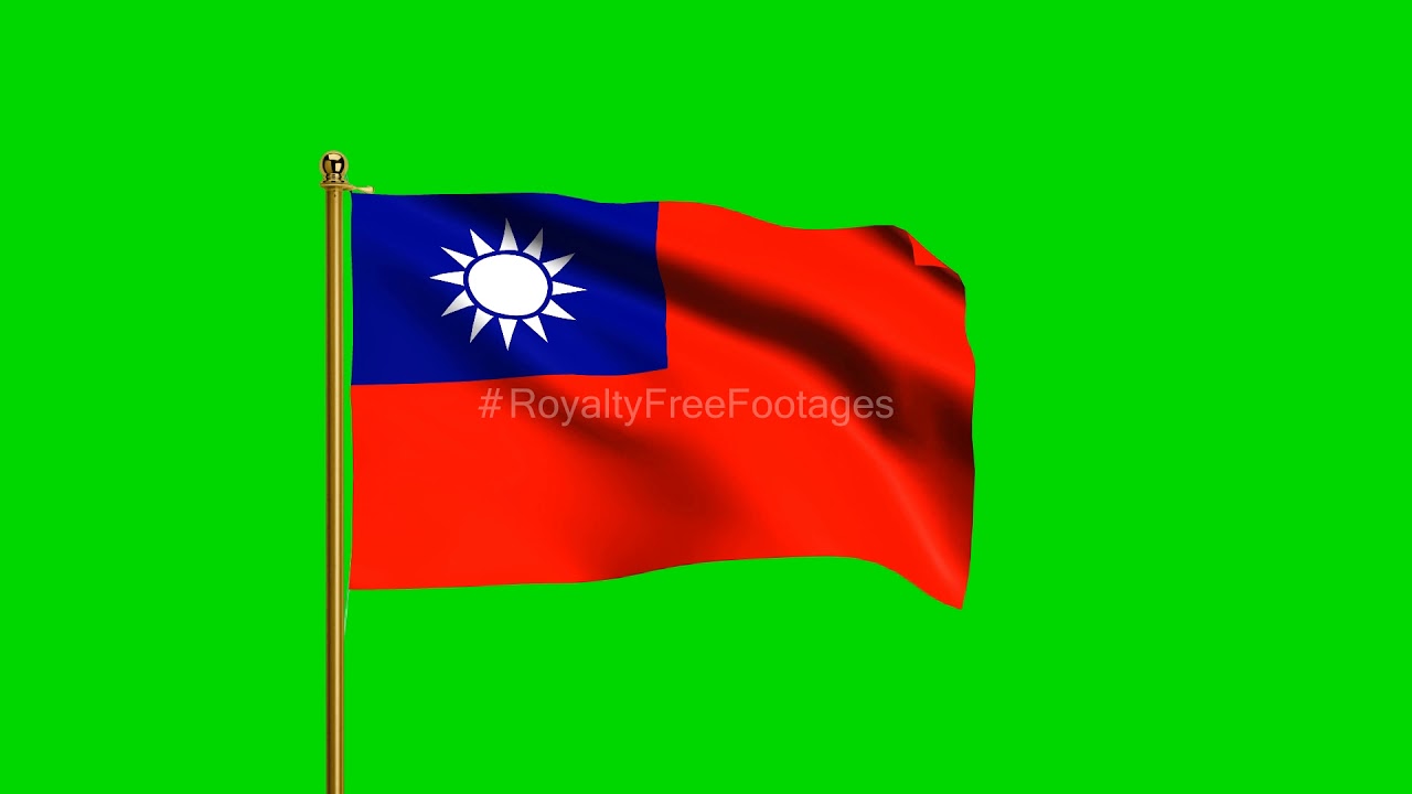Taiwan National Flag HD | World Countries Green Screen Flag animation ...