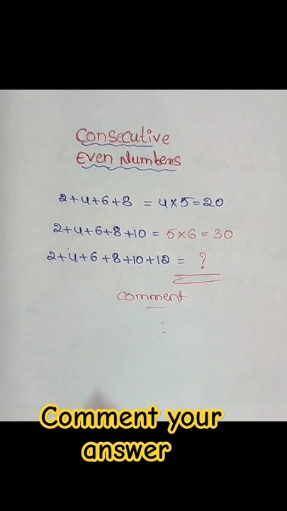 Consecutive even Numbers||#Even numbers tricks||#numbersystem - YouTube