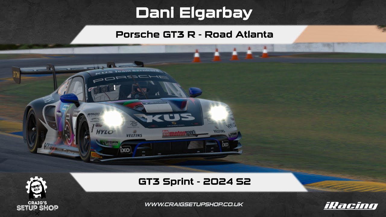 iRacing - 24S2 - Porsche GT3 R - GT3 Sprint - Road Atlanta - Dani - YouTube