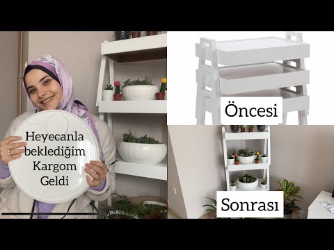 Kargom sonunda geldi/ birlikte kargo açalım/sehpalarımı çiçeklik yaptım/evimizin yeni üyesi😍