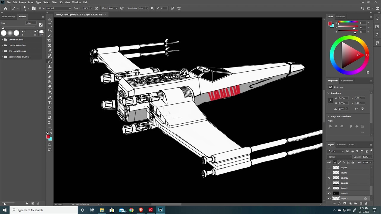 X Wing Cel Shading - YouTube
