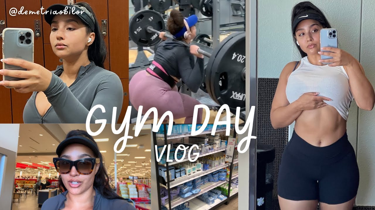 GYM DAY VLOG 🎀🏋🏽‍♀️, leg day, GLUTE exercises, dealing with hyperthyroidism and a quick target ...