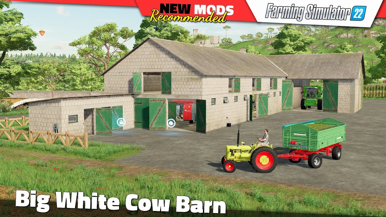 FS22 | Big White Cow Barn - Farming Simulator 22 New Mods Review 2K60 ...