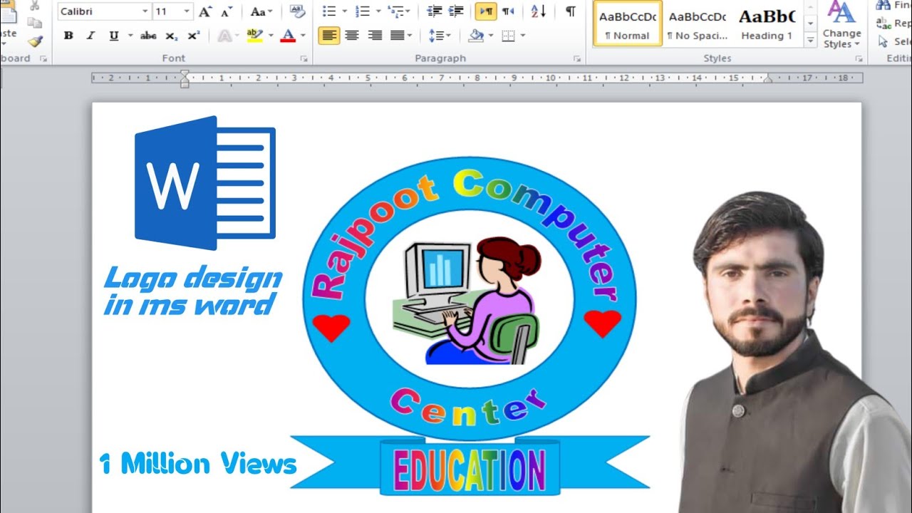 How to logo design in ms word 2023 | Logo kaise banaye ms word se - YouTube