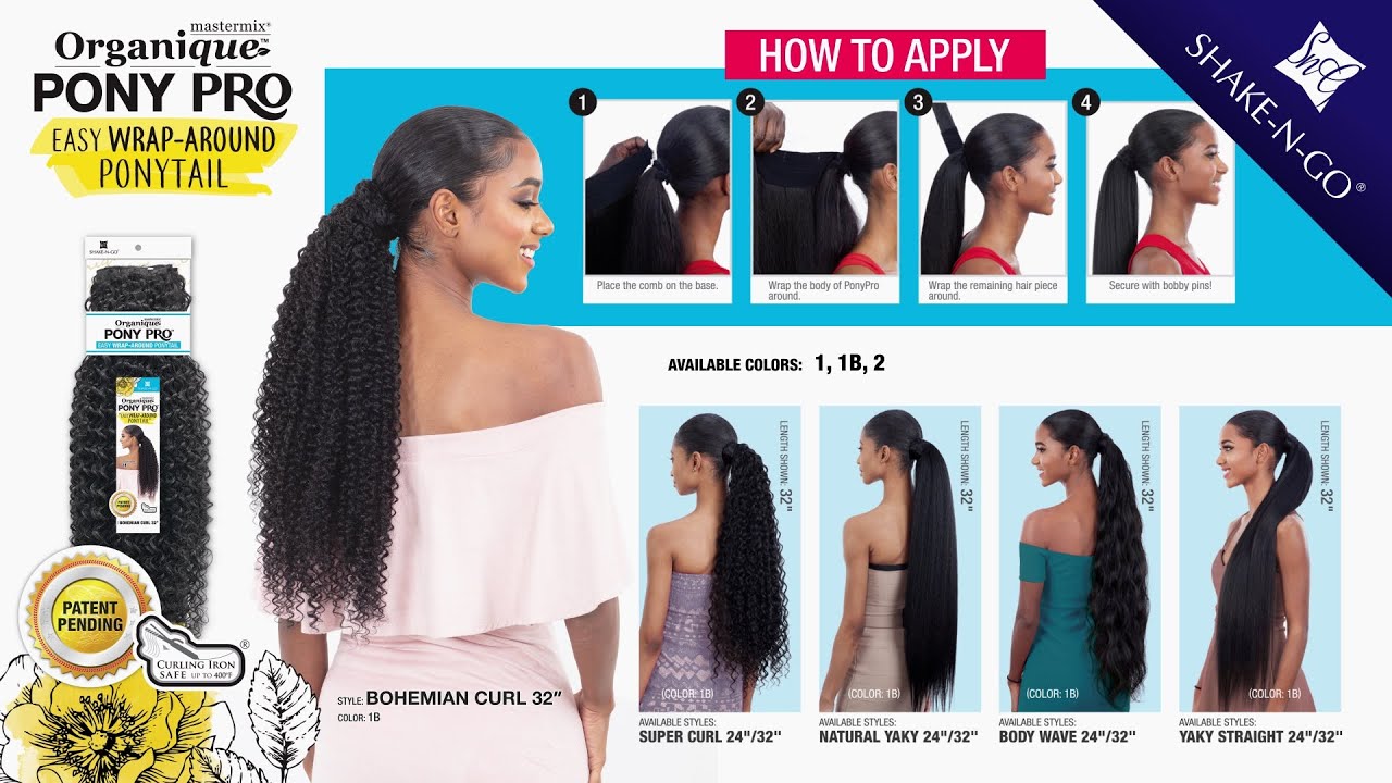 Organique Pony Pro - Bohemian Curl 32" // Weave Ponytail - YouTube