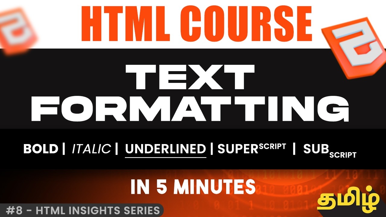 Html Text Formatting Explained In Tamil Learn In Just 5 Minutes 🔥 Aravind Insights Youtube