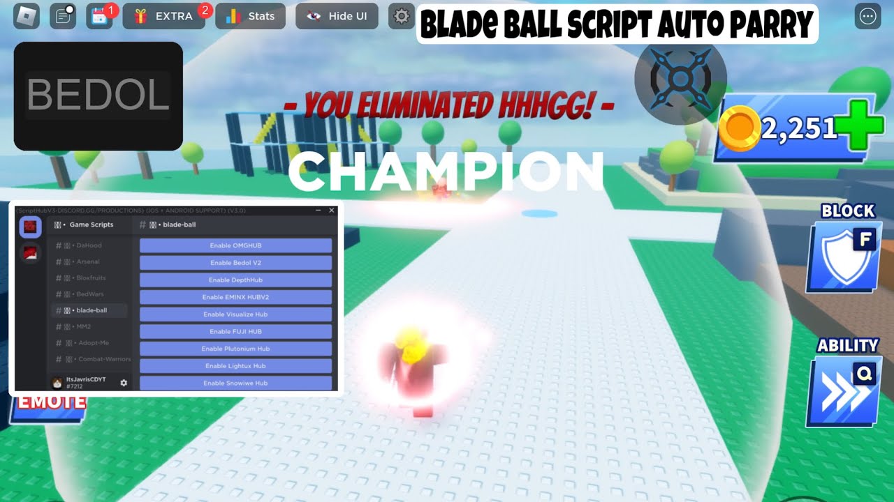 {NEW} Roblox Blade Ball Script/Hack Bedol Hub V2 Auto Parry OP {Arceus ...