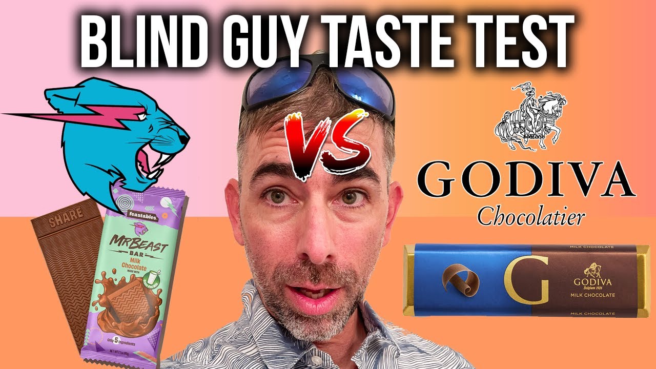 Mr. Beast Feastables vs Godiva chocolate - Blind Guy Taste Test - YouTube