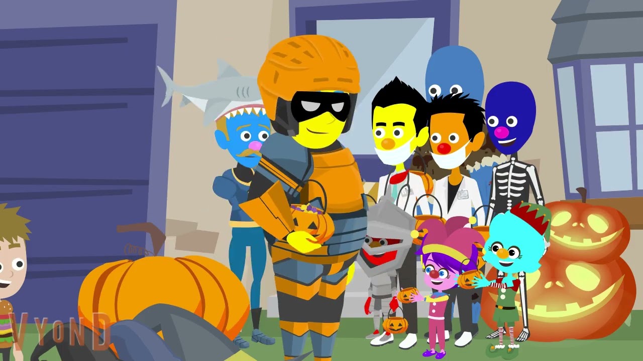 Elmo and Friends Halloween Trick or Treat to Mr. Johnson's House A ...